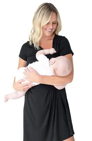 KINDRED BRAVELY Eleanora Maternity & Nursing T-shirt Dress - Black