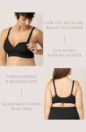 KINDRED BRAVELY Sublime Contour Maternity & Nursing Bra-sizing Available From B-d Cup - Black
