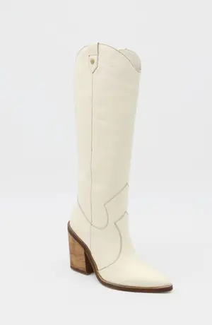 STIVALI NEW YORK Macao Western Knee-high Boots - Ivory