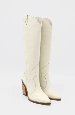 STIVALI NEW YORK Macao Western Knee-high Boots - Ivory