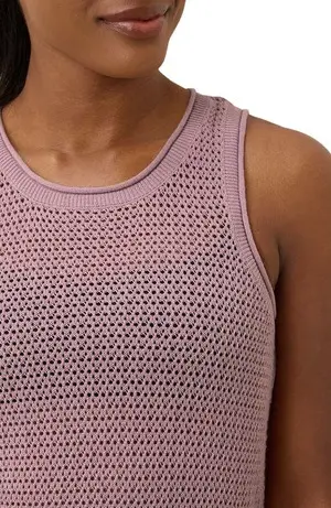 PACT Beachside Linen Crochet Cover-up Made With Organic Cotton - Lavender Haze