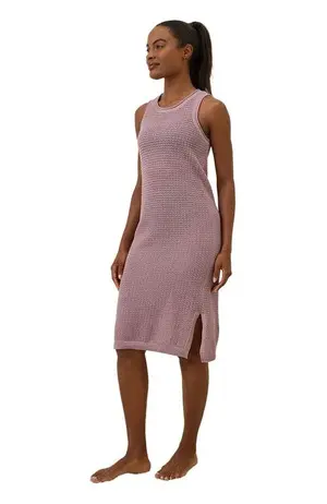 PACT Beachside Linen Crochet Cover-up Made With Organic Cotton - Lavender Haze