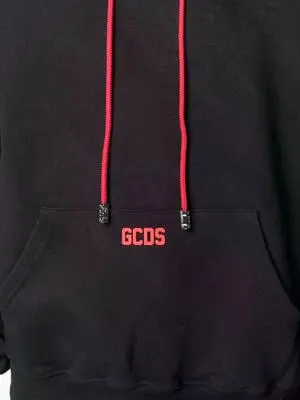 Gcds Logo-print Cotton Hoodie - Black