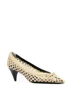Saint Laurent Raffia Pointed Pumps