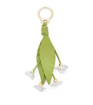 Loewe Strawberry Flower Bag Charm - Green