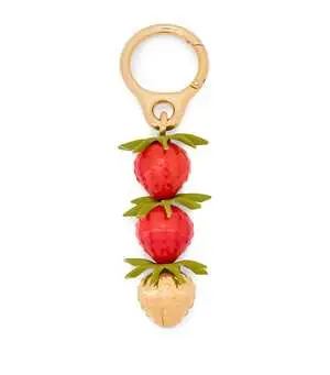 Loewe Calfskin Strawberry Bag Charm - Red