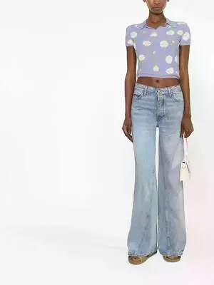 GANNI Seam-detail Wide-leg Jeans