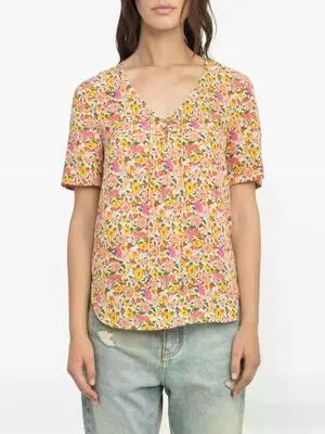 Zadig&Voltaire Floral-print Short-sleeve Top
