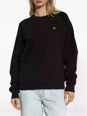 VIVIENNE WESTWOOD Crew-neck Embroidered Sweatshirt - Black