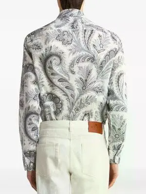 Etro Floral-paisley Cotton Shirt - Grey