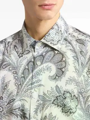 Etro Floral-paisley Cotton Shirt - Grey