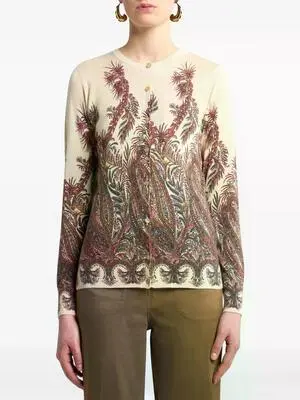 Etro Paisley-print Cardigan - Neutrals