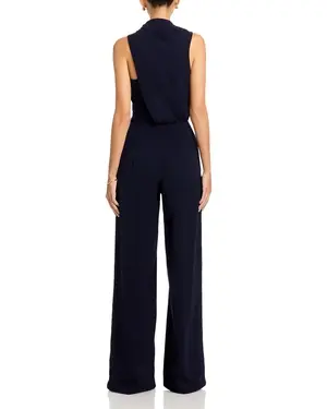 Black Halo Floella Wide-leg Jumpsuit - Navy