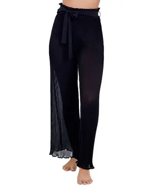 GOTTEX Tutti Frutti Pleated Sheer Cover-up Pants - Black