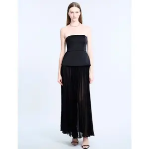 Bcbgmaxazria Strapless Peplum Gown - Black