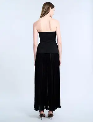 Bcbgmaxazria Strapless Peplum Gown - Black