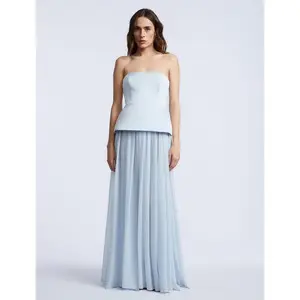Bcbgmaxazria Strapless Peplum Gown