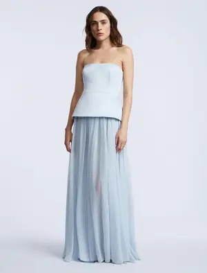 Bcbgmaxazria Strapless Peplum Gown
