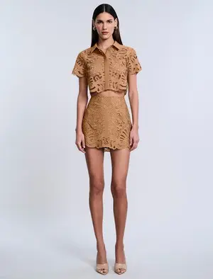 Bcbgmaxazria Eyelet Button-up Polo