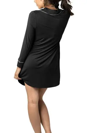 KINDRED BRAVELY Clea Long Sleeve Sleep Shirt - Black