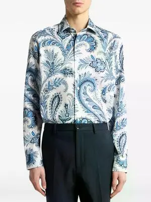 Etro Paisley-print Long-sleeve Shirt - Blue