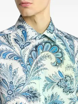 Etro Floral Paisley Cotton Shirt - Blue