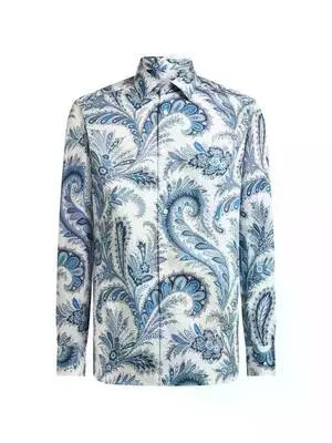 Etro Floral Paisley Cotton Shirt - Blue