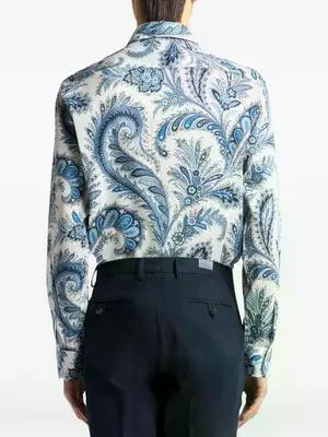 Etro Floral Paisley Cotton Shirt - Blue