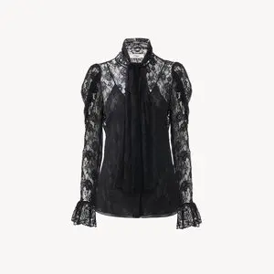 Chloé Puff-sleeve Lavallière Top
