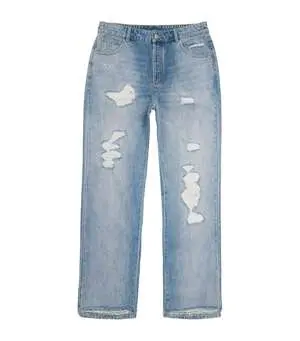 COLE BUXTON Distressed Straight-leg Jeans
