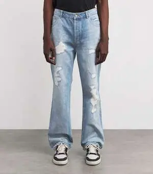 COLE BUXTON Distressed Straight-leg Jeans