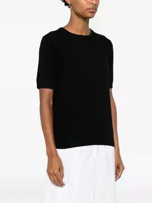 Soft Goat Cashmere T-shirt - Black