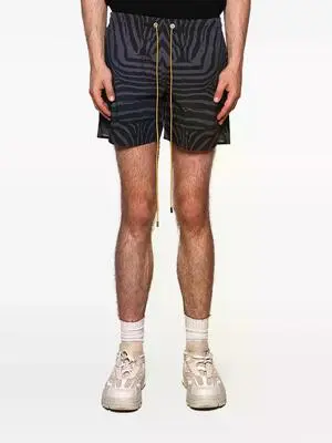 Rhude Zebra-print Drawstring-waist Swim Shorts