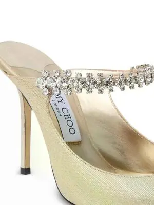 JIMMY CHOO Bing 100 Mules With Crystal Embellishments - Gold