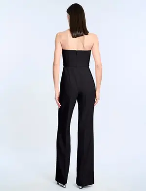 Bcbgmaxazria Strapless Wide-leg Jumpsuit With Drape