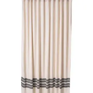 OLIVE & LINEN Costa Turkish Cotton Shower Curtain - Black