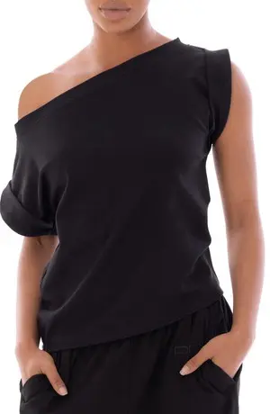 DAI MODA One-shoulder Top - Black