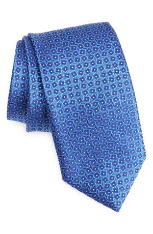 Eton Geometric Jacquard Neck Tie - Navy