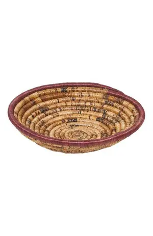 INDEGO AFRICA Imi Plateau Basket - Maroon And Natural