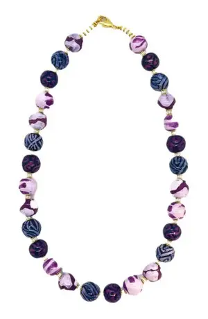 KAZURI Kazuri Purple Match Beaded Necklace