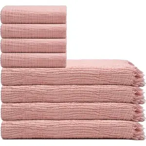 OLIVE & LINEN Soho Supersoft 4-layer Cotton Gauze Towel Bundle - Blush