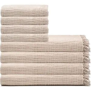 OLIVE & LINEN Soho Supersoft 4-layer Cotton Gauze Towel Bundle Sand