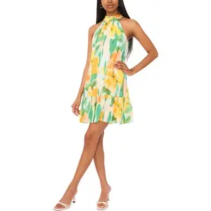 Halogen Floral High Neck Mini Dress