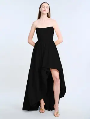 Bcbgmaxazria Strapless High-low Taffeta Gown - Black