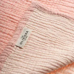 OLIVE & LINEN Soho Supersoft 4-layer Cotton Gauze Bath And Hand Towelset - Blush