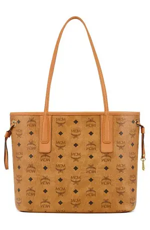 Mcm Small Reversible Liz Shopper - Cognac