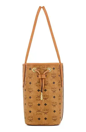 Mcm Small Reversible Liz Shopper - Cognac