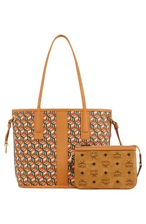 Mcm Small Reversible Liz Shopper - Cognac