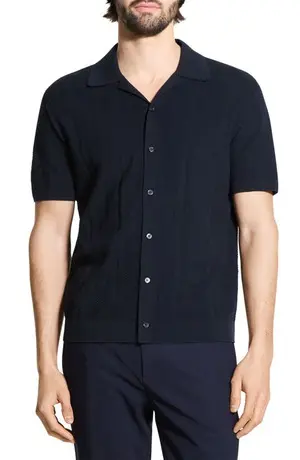 Theory Chevron Knit Camp Shirt