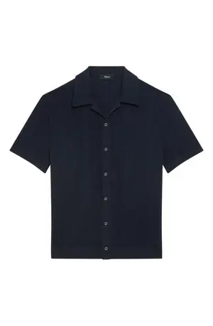 Theory Chevron Knit Camp Shirt